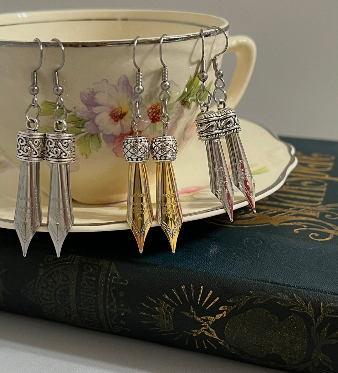 Pen Nib Earrings -writer Poet Literary Gift Calligraphy - Etsy