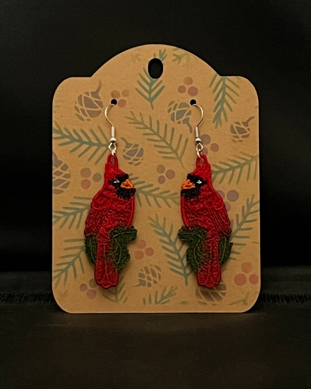 Unique Lightweight Thread Cardinal Earrings created Entirely Out of ...