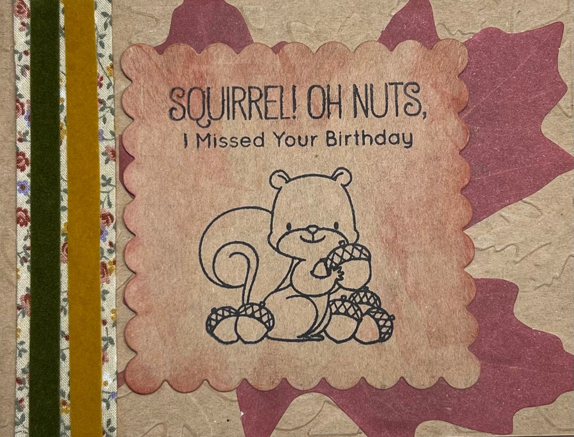 Handmade Belated Birthday Card squirrel Oh - Etsy