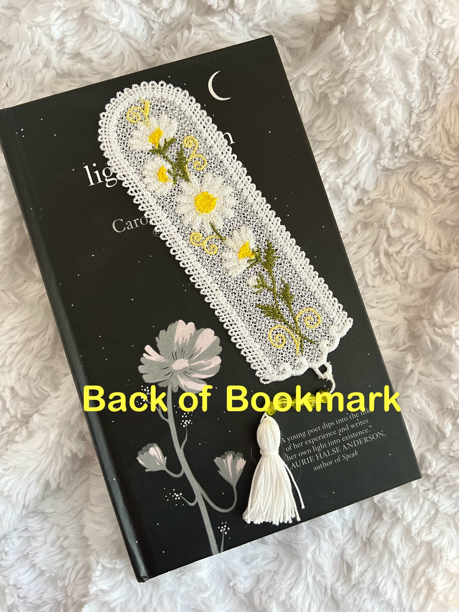 Embroidered Floral Daisy Lace Bookmark - April Flower - Etsy