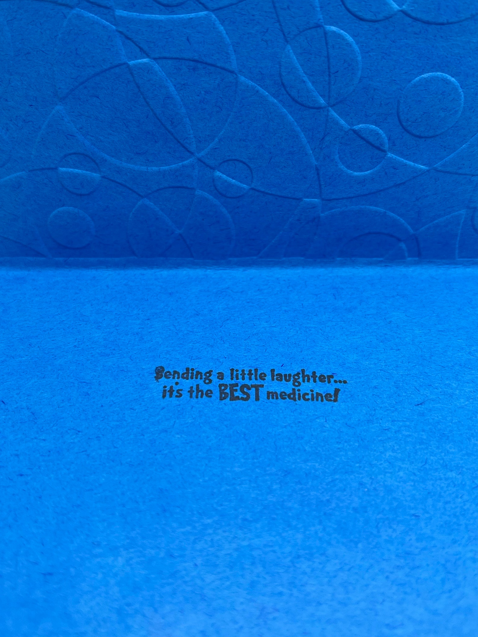 Handmade Get Well Recovery Card - "...laughter is the Best Medicine ...