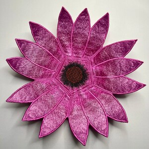 Lace Pink or Purple Flower Bowl - Flowers Created Entirely of Thread ...