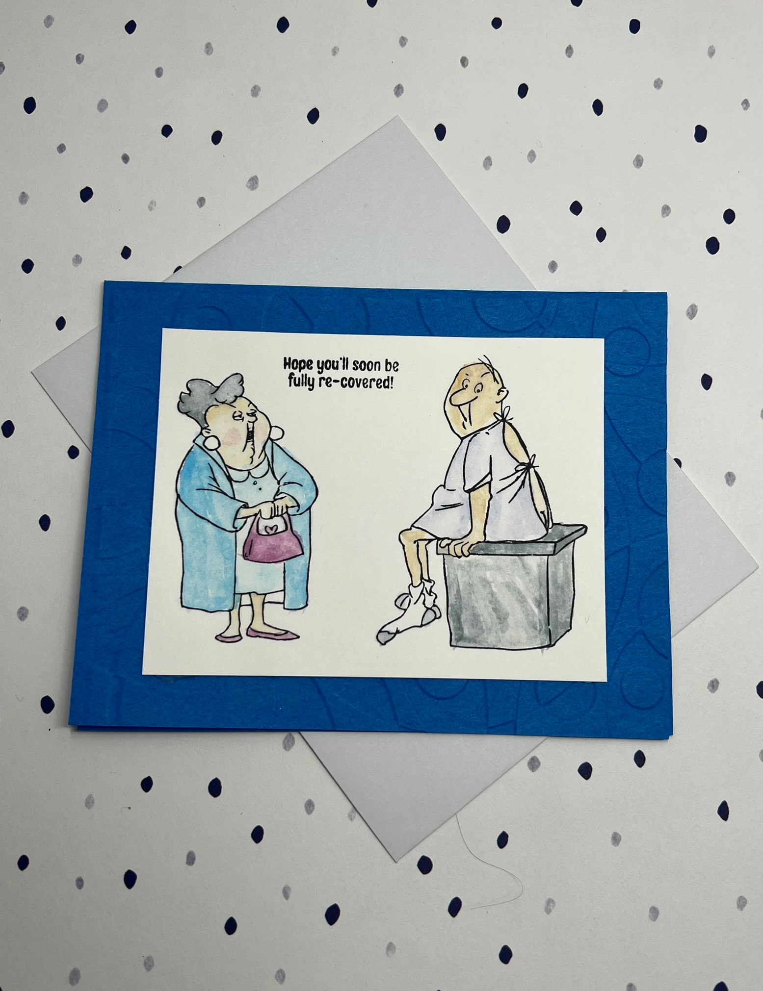 Handmade Get Well Recovery Card - "...laughter is the Best Medicine ...