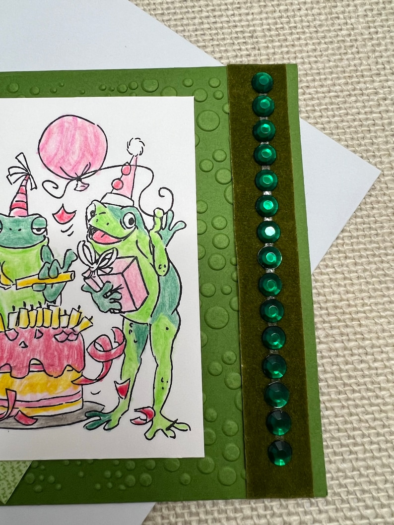 Handmade Frog Birthday Celebration Card - "hoppy Birthday" - Etsy