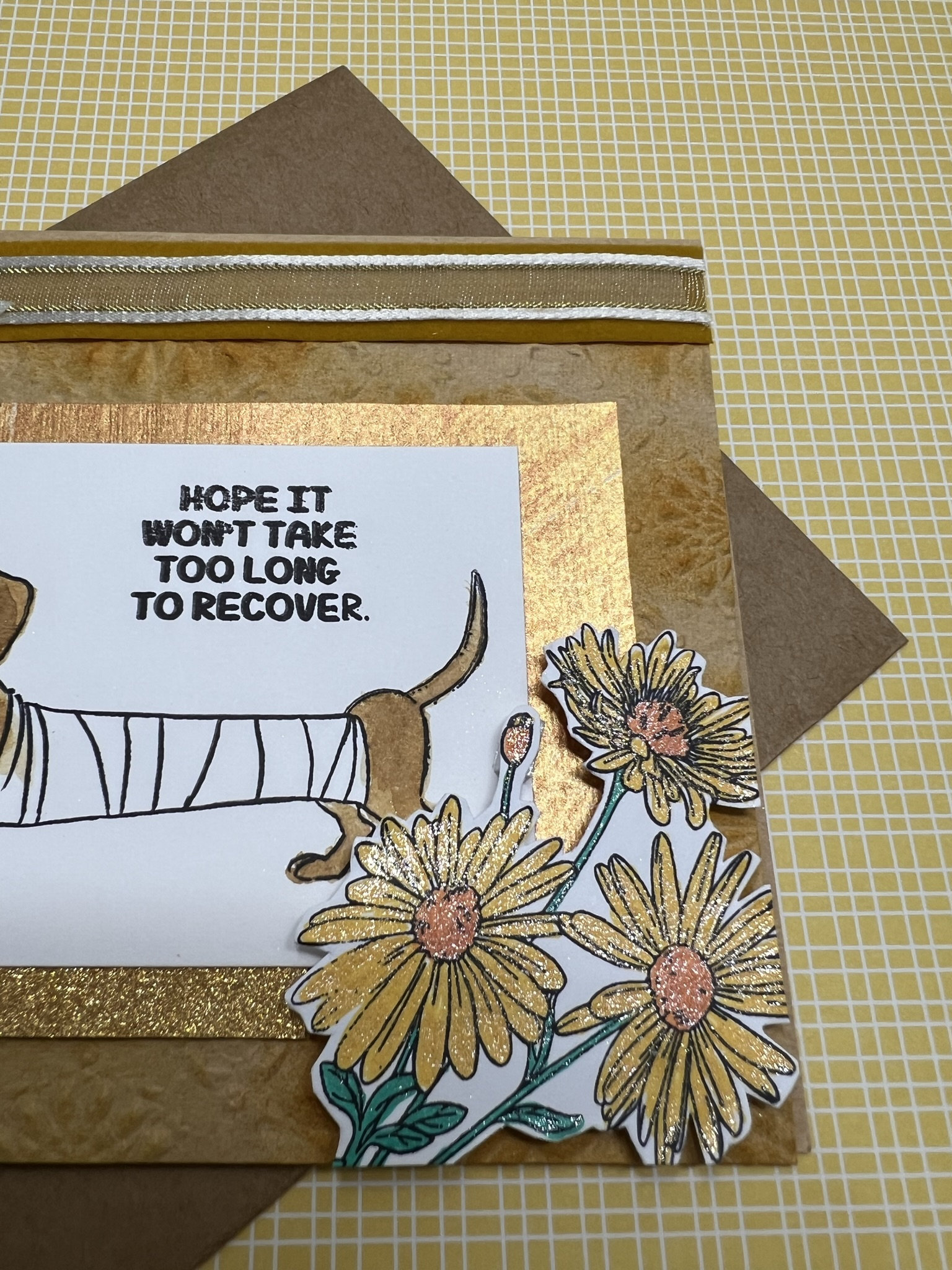 Handmade Get Well Card - "hope It Won't Take Too Long to Recover" Cute ...