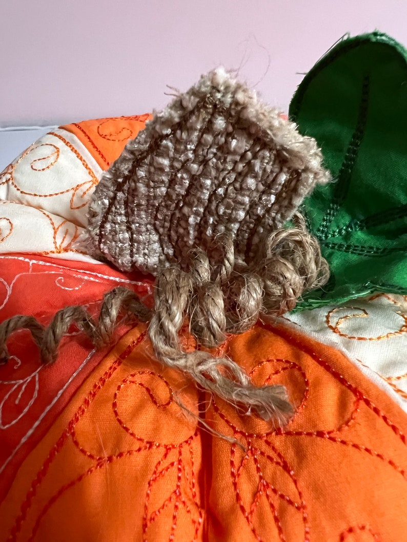 Unique Embroidered Fabric Stuffed Pumpkin- Thanksgiving Fall Decor ONE ...