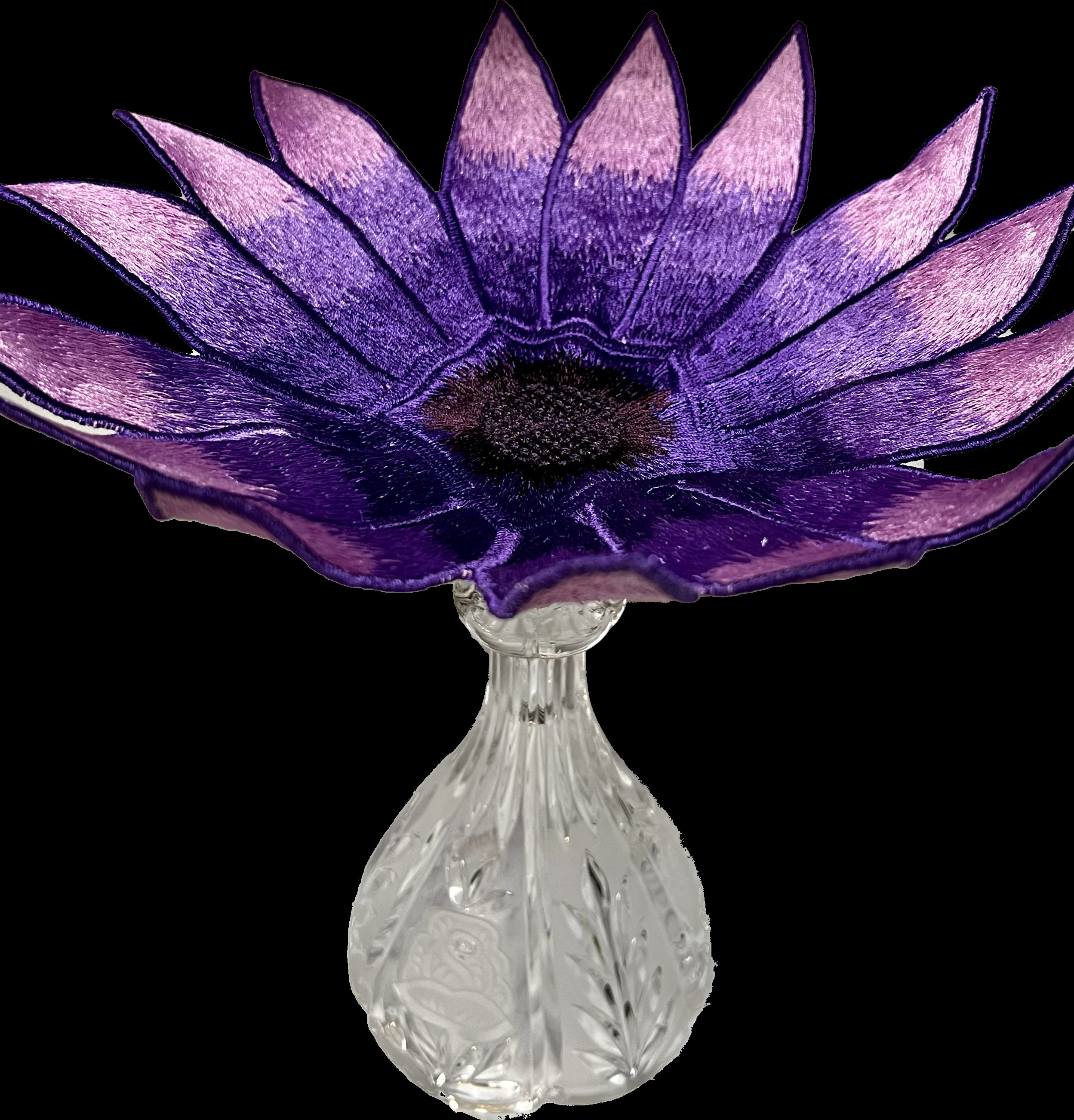 Lace Pink or Purple Flower Bowl Flowers Created Entirely of Thread - Etsy