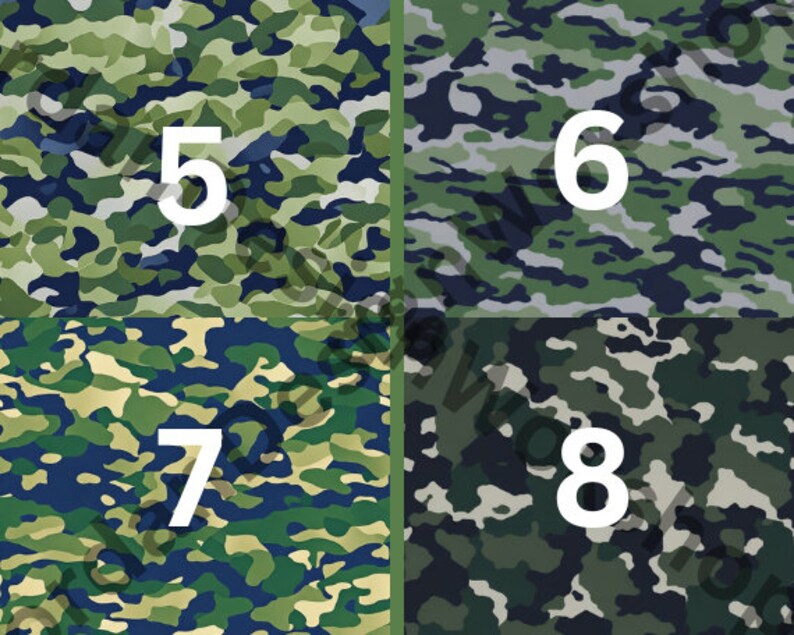8 Seamless Camo Patterns, Digital Paper Pack, Instant Download ...