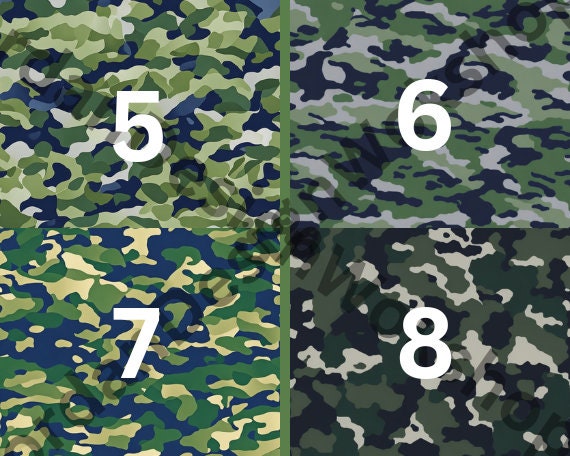 8 Seamless Camo Patterns, Digital Paper Pack, Instant Download ...