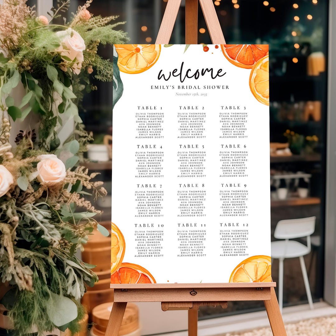 Aperol Spritz Seating Chart Sign | Love at First Spritz Bridal Shower ...