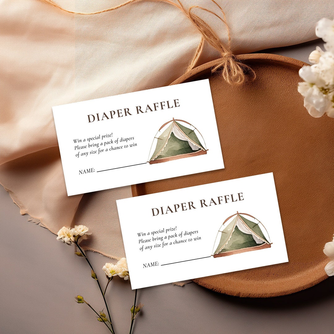 Camper Baby Shower Diaper Raffle Card (canva Template) - Etsy