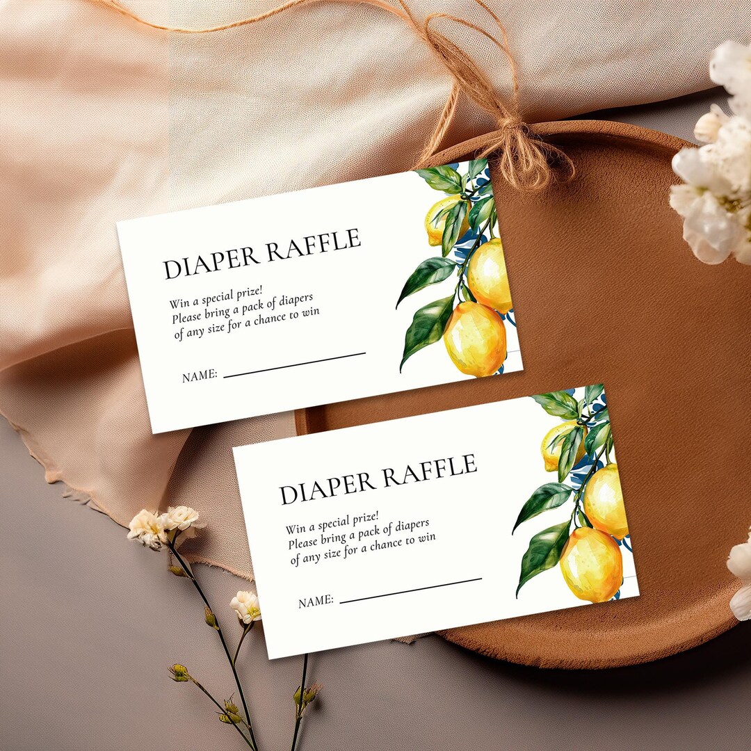Positano Diaper Raffle Card: Italian Baby Shower Game (printable File ...