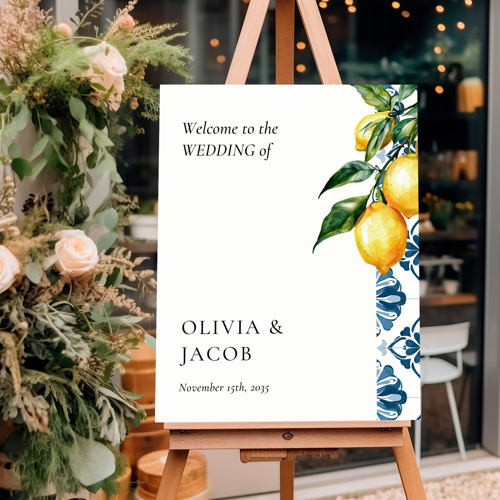 Lemon Citrus Positano Welcome Sign Positano Wedding Welcome Sign ...