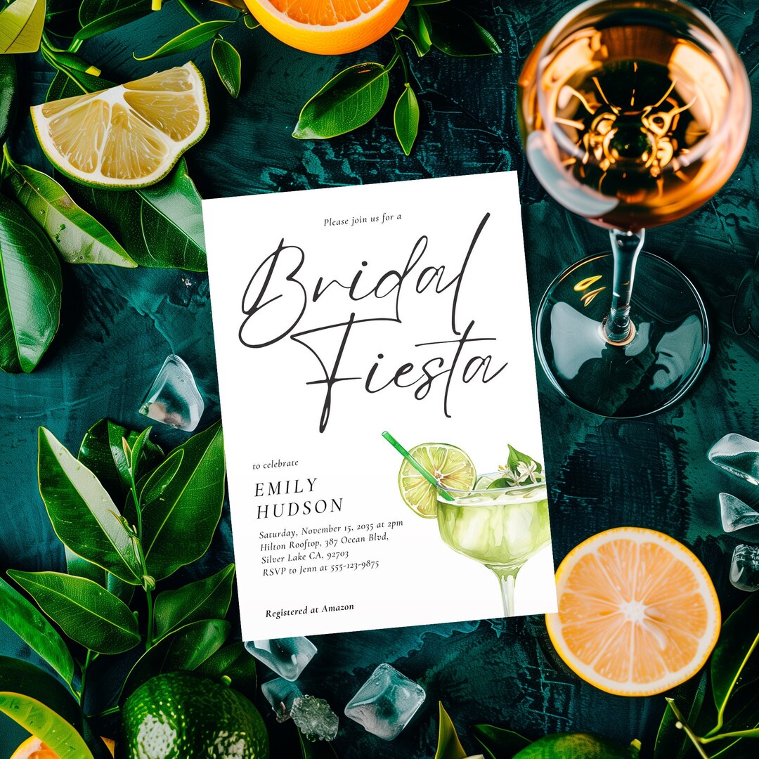 Mexican Fiesta Bridal Shower Invitation | Bridal Fiesta Margarita ...