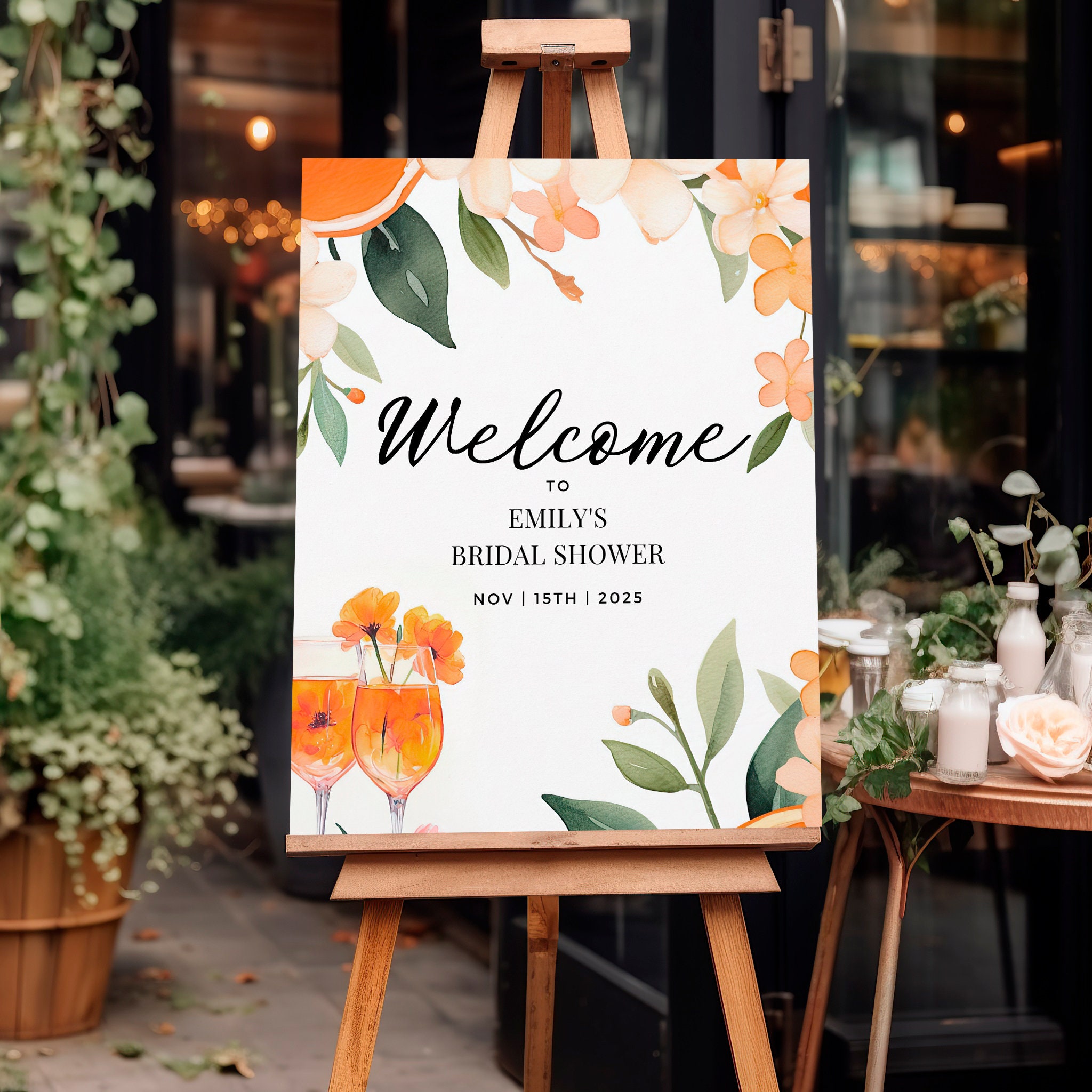 Love at First Spritz Bridal Shower Welcome Sign Aperol Spritz Welcome ...