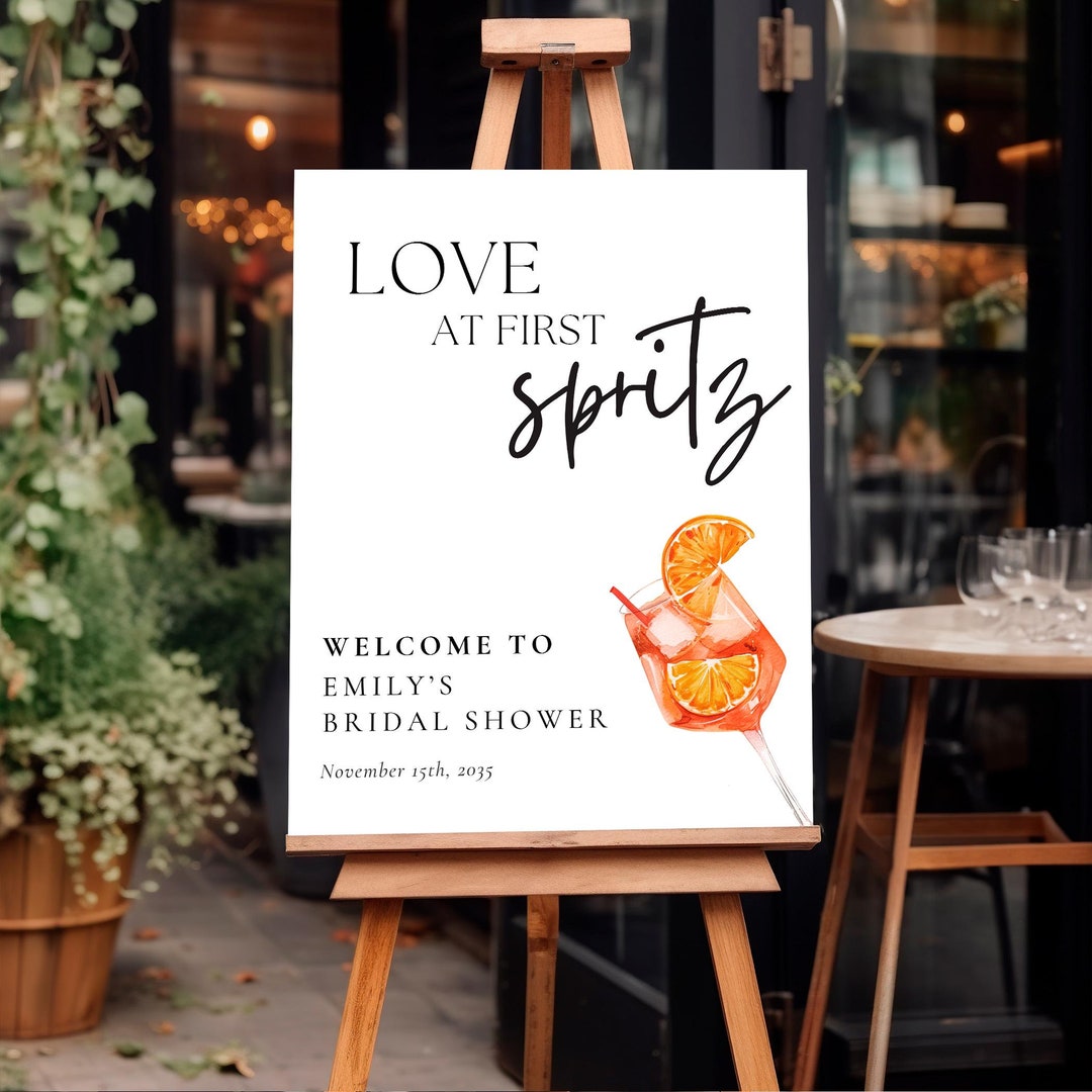 Love at First Spritz Bridal Shower Welcome Sign A40 - Etsy