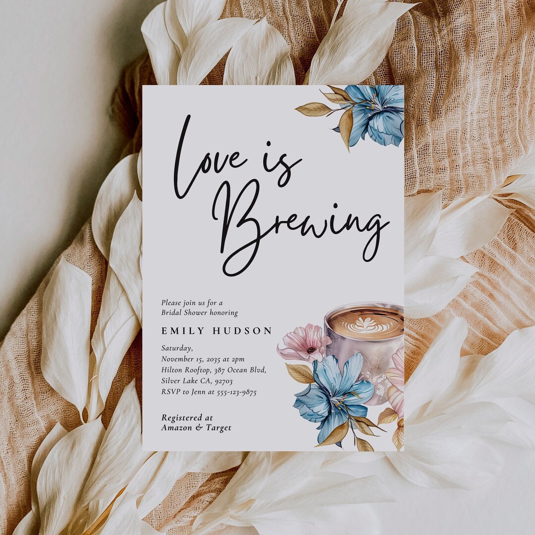 Love is Brewing Bridal Shower Invitation | Coffee Bridal Shower ...