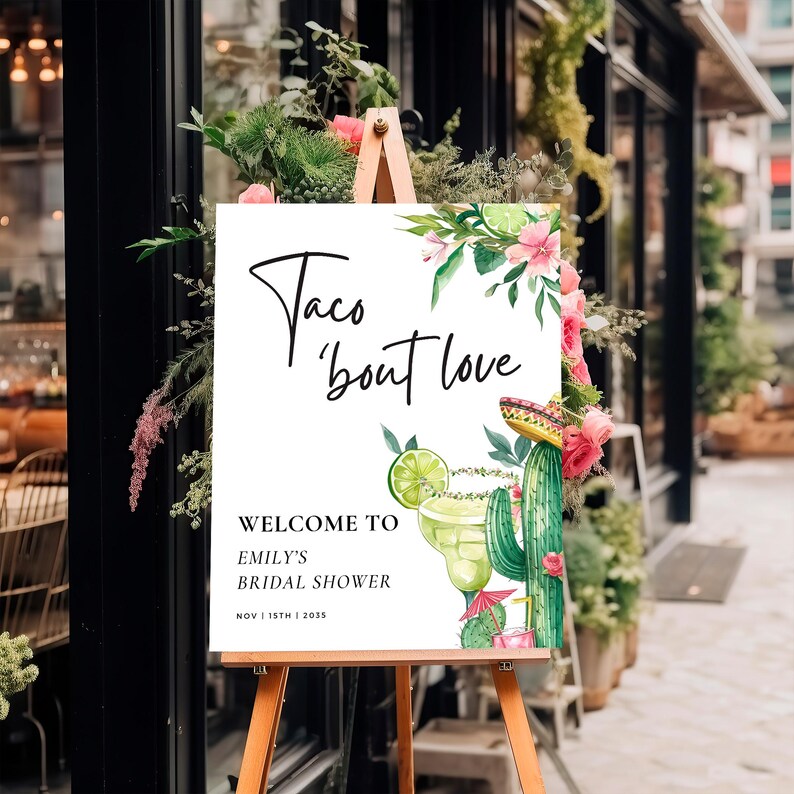 Taco Bout Love Bridal Shower Welcome Sign | Margarita Fiesta Bridal ...
