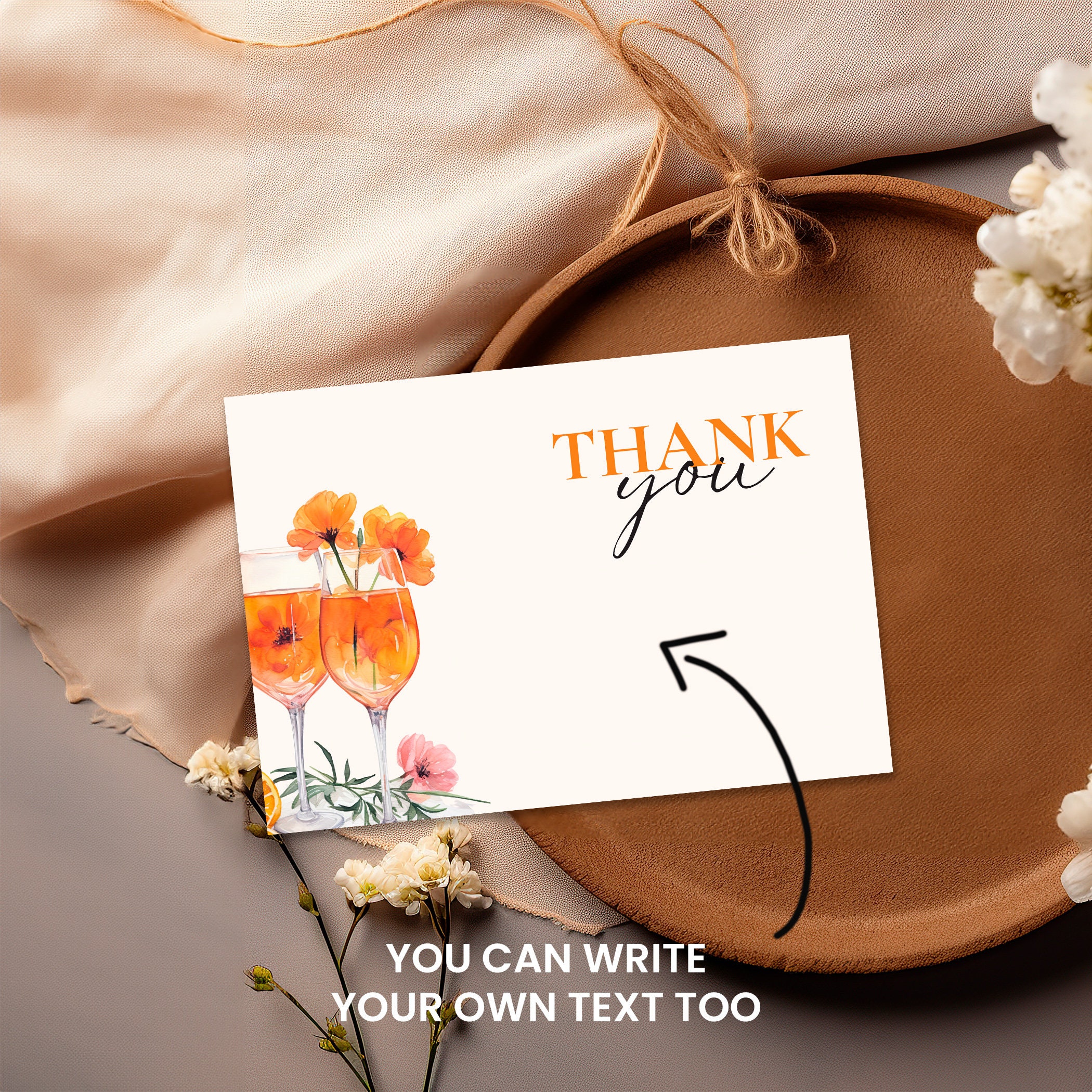 Bridal Shower Aperol Spritz Thank You Card | Aperol Spritz Watercolor ...