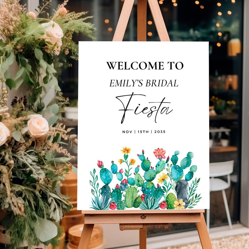 Cactus Fiesta Bridal Shower Welcome Sign: Mexican Theme A19 - Etsy