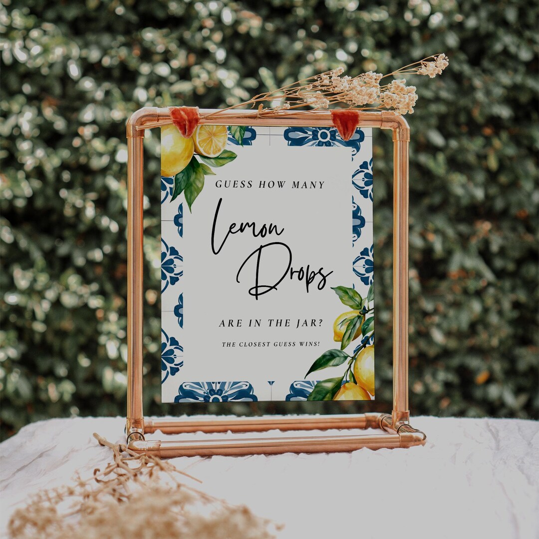 Lemon Bridal Shower Game: Guess How Many Lemon Drops (digital Download ...