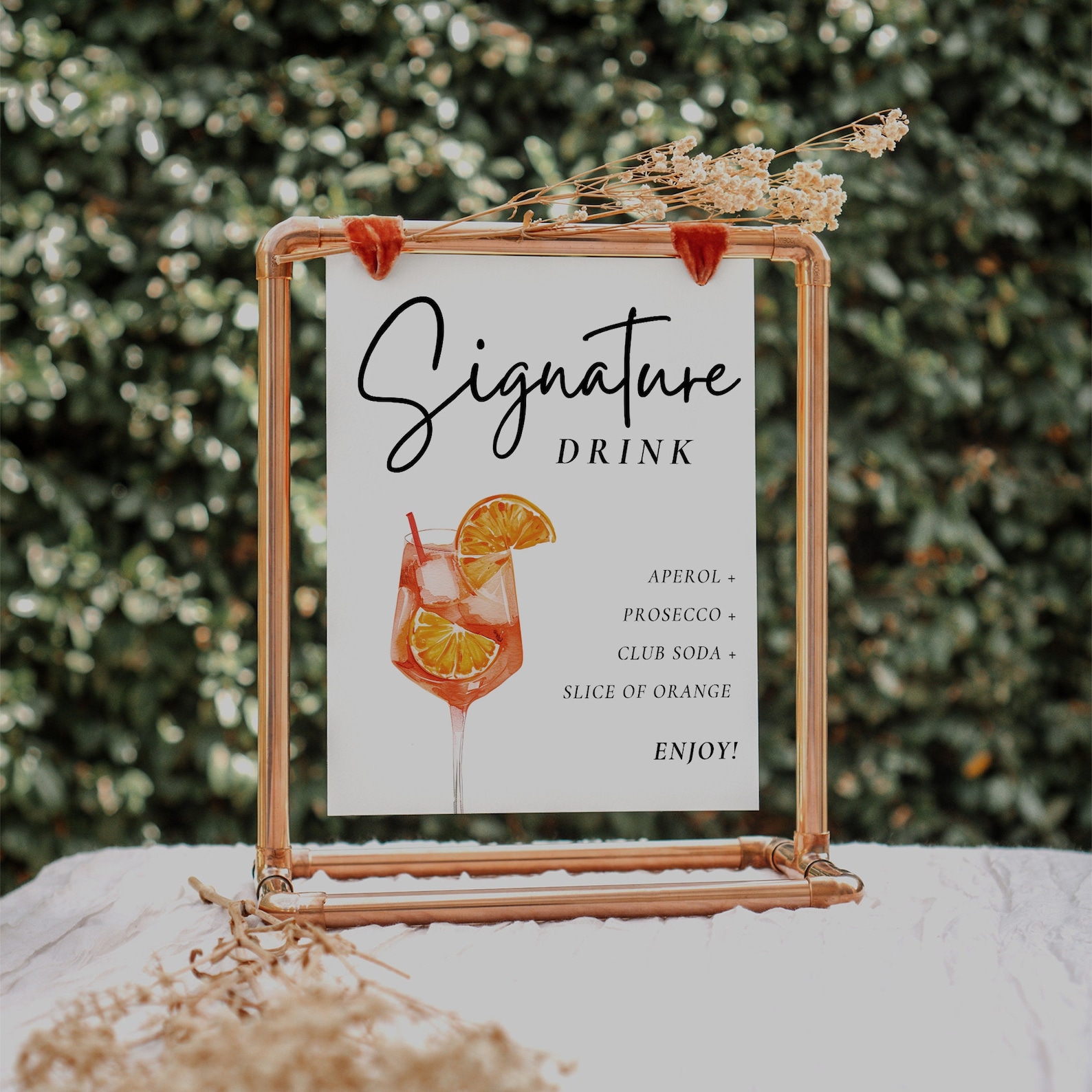 Aperol Spritz Signature Drink Bridal Shower Table Sign | Love at First ...