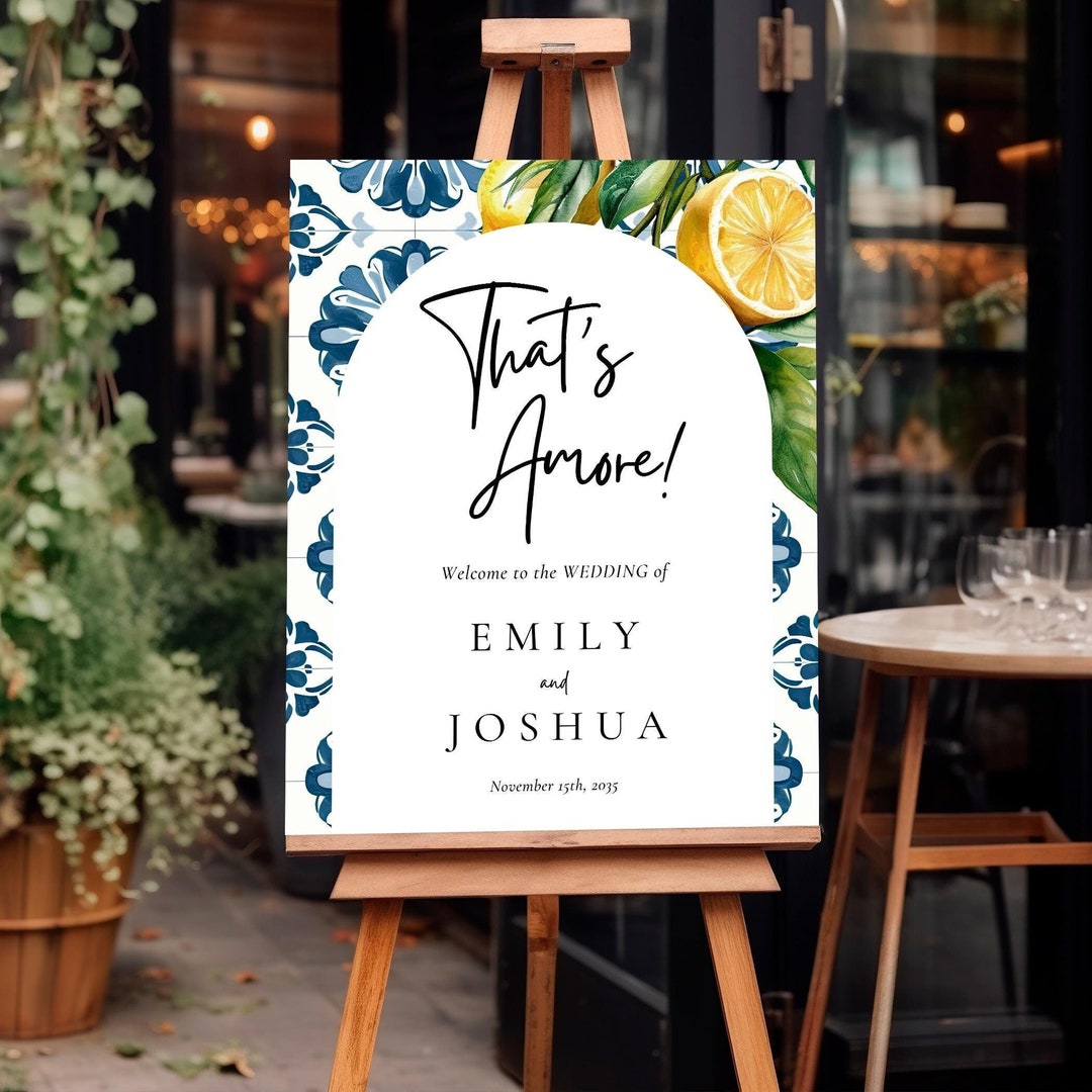 That's Amore Italian Welcome Sign | Positano Wedding Welcome Sign ...