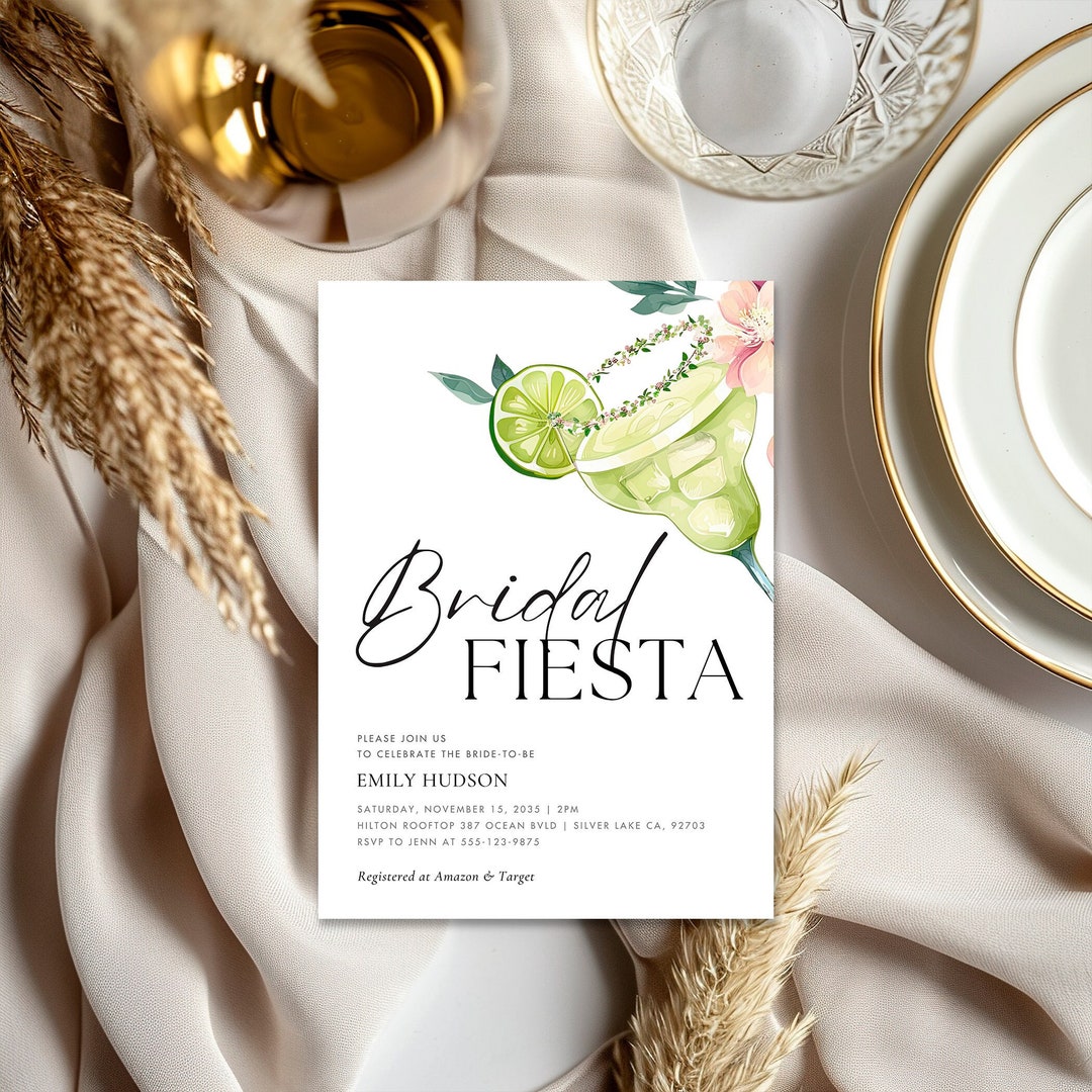 Bridal Fiesta Margarita Invitation | Mexican Fiesta Bridal Shower ...
