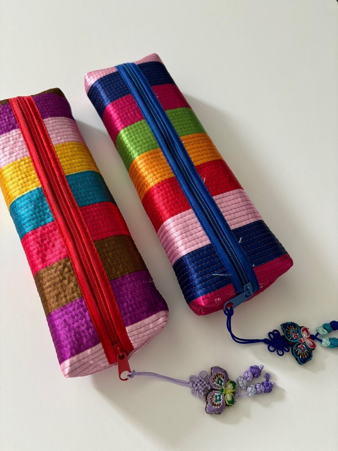 Korean Traditional Pouch, Small Makeup Bag, Korean Gift, Slim Pencil ...