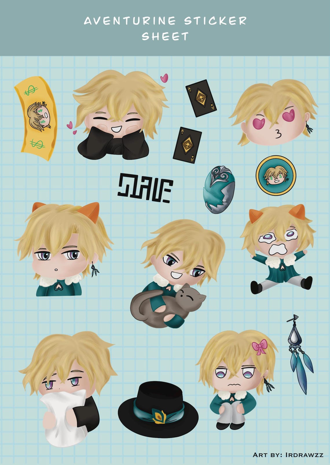 Aventurine Sticker Sheet (honkai Star Rail) - Etsy