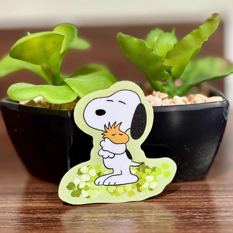 Snoopy Glitter Stickers: Frosted Matte Decals - Etsy