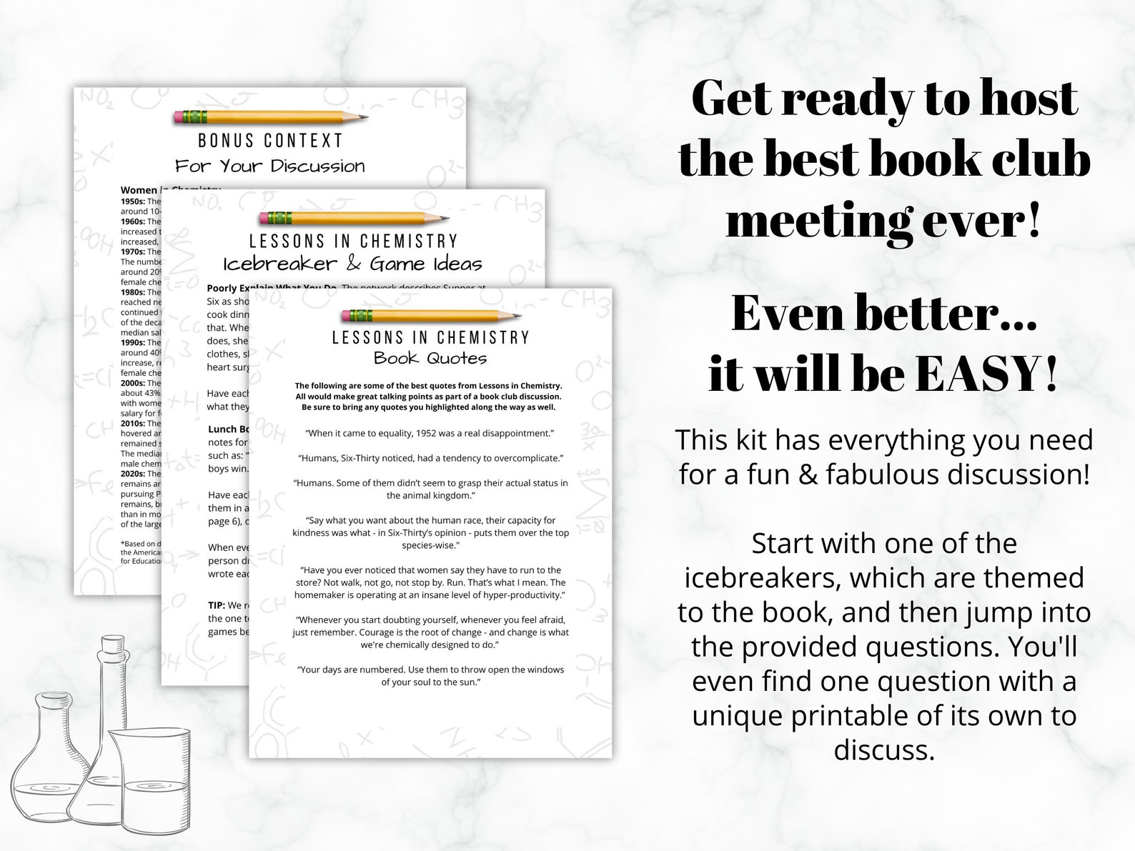 Lessons in Chemistry Book Club Guide - Etsy