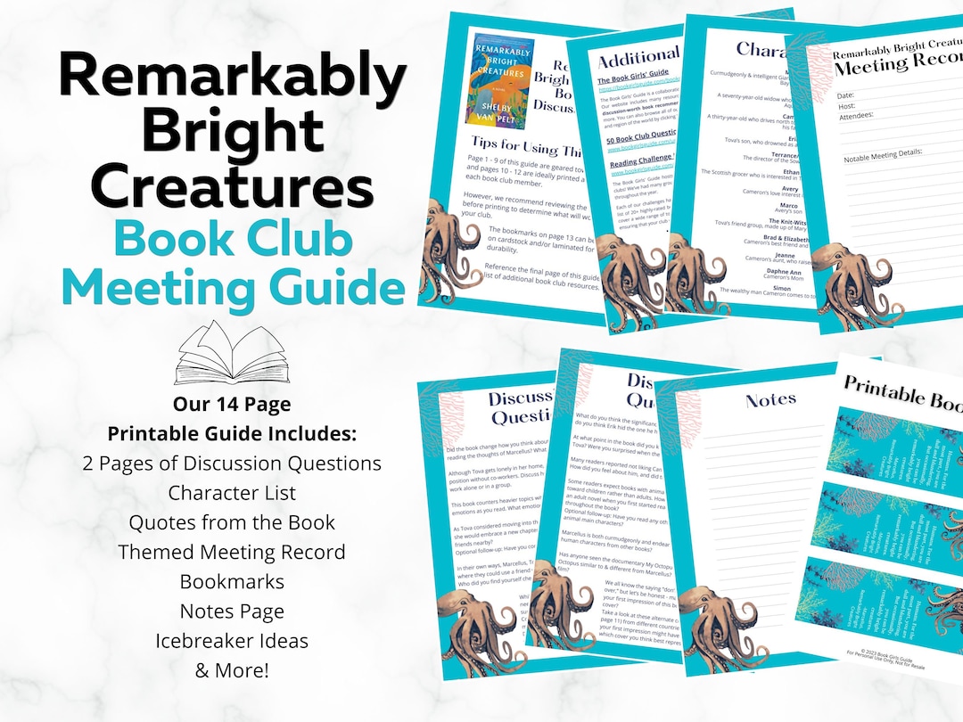 Remarkably Bright Creatures Book Club Guide - Etsy