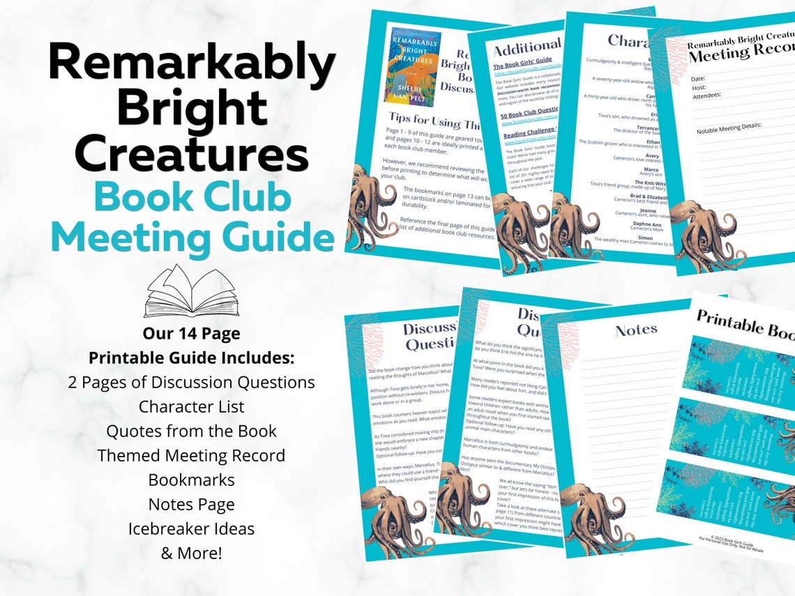 Remarkably Bright Creatures Book Club Guide - Etsy