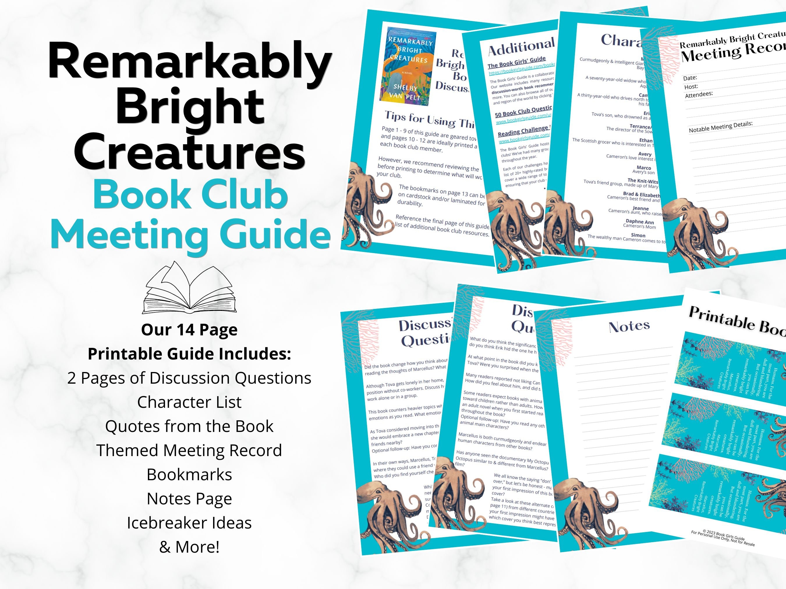 Remarkably Bright Creatures Book Club Guide - Etsy