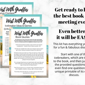 West With Giraffes Book Club Guide - Etsy