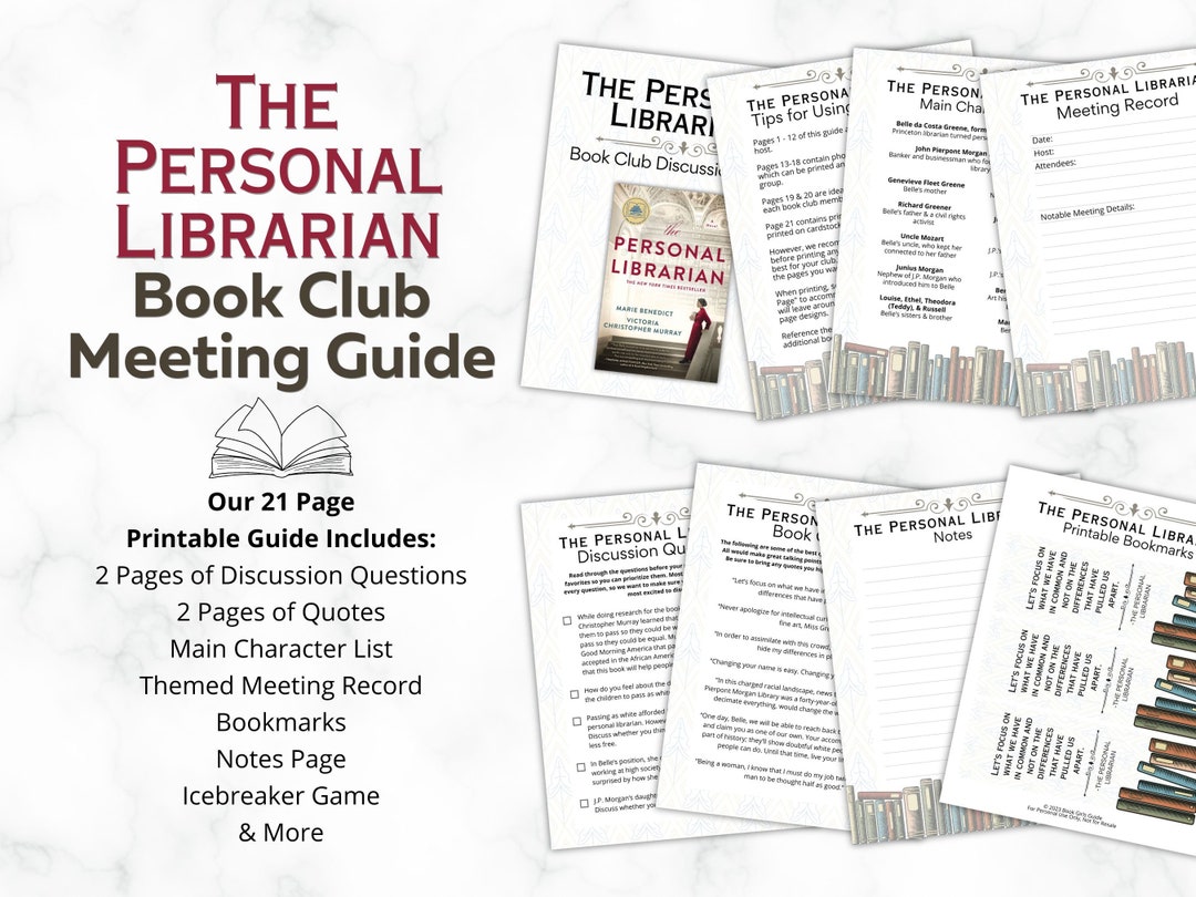 The Personal Librarian Book Club Guide - Etsy