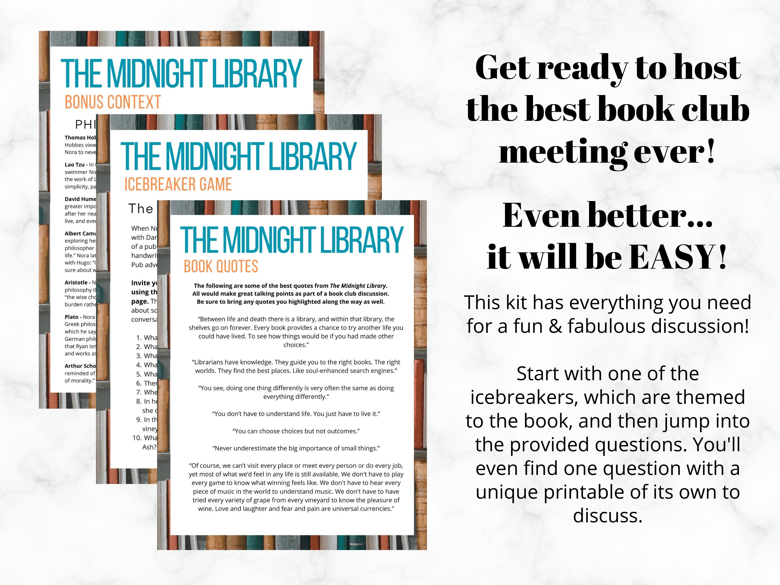 The Midnight Library Book Club Guide - Etsy