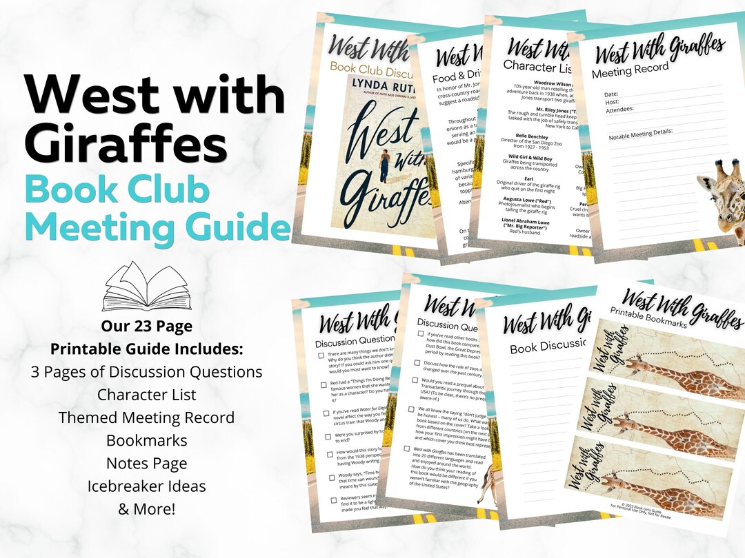 West With Giraffes Book Club Guide - Etsy