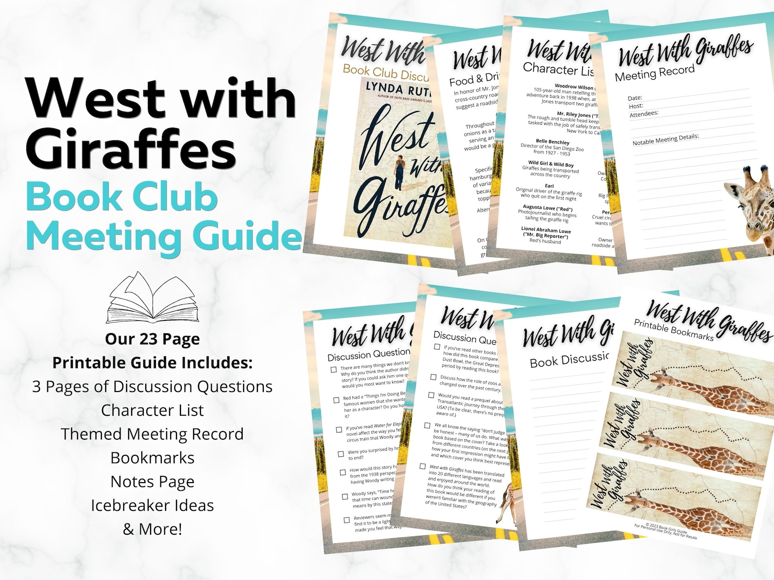 West With Giraffes Book Club Guide - Etsy