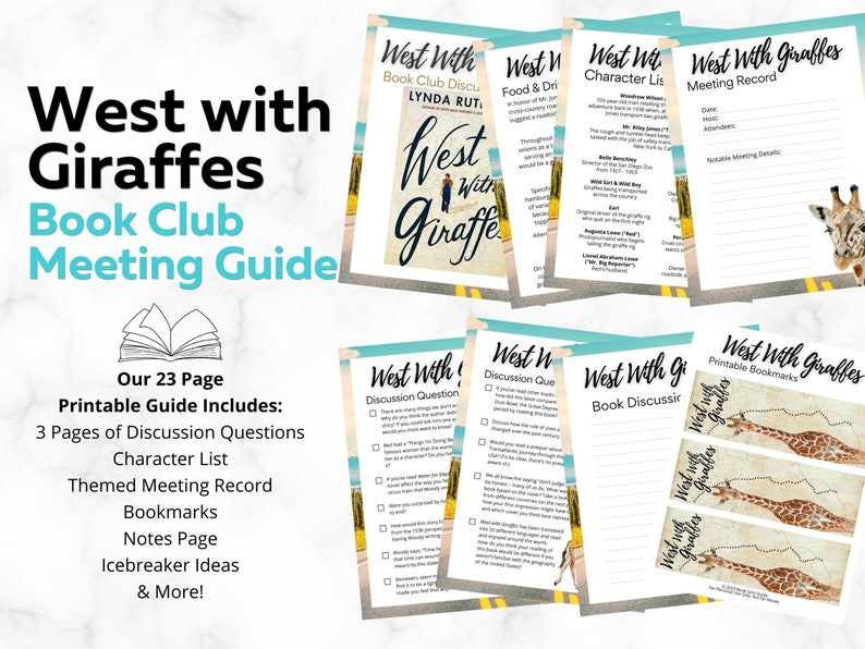 West With Giraffes Book Club Guide - Etsy