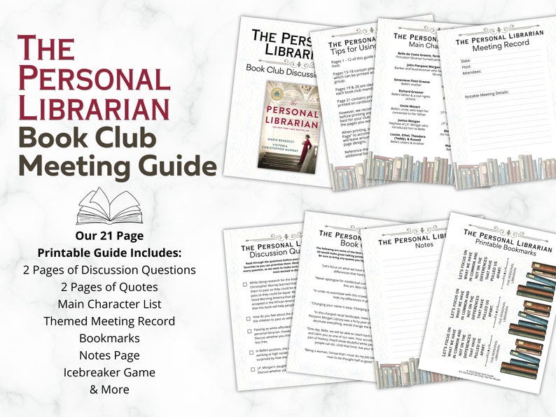 The Personal Librarian Book Club Guide - Etsy
