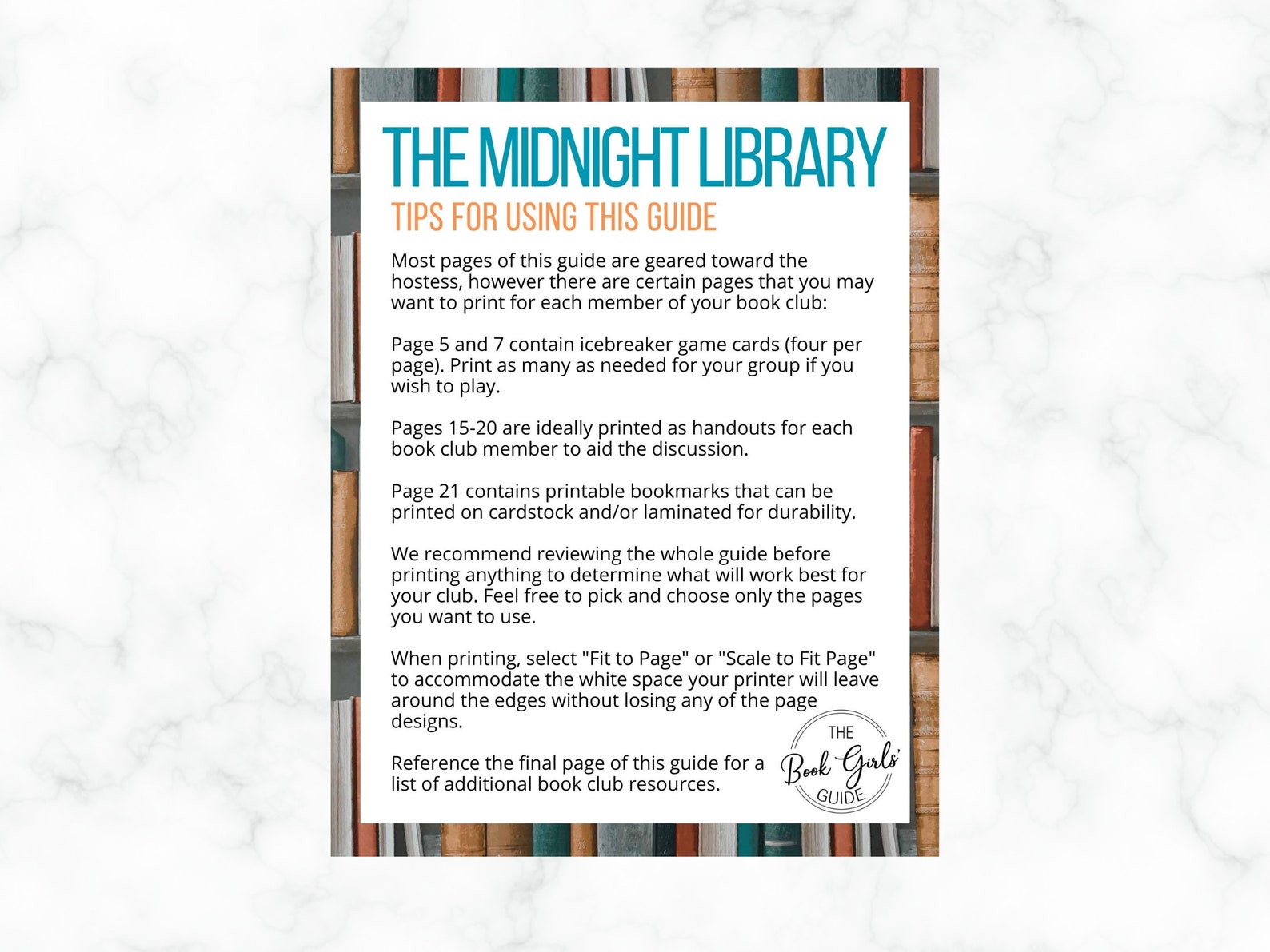 The Midnight Library Book Club Guide - Etsy