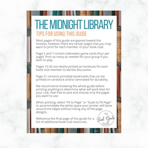 The Midnight Library Book Club Guide - Etsy