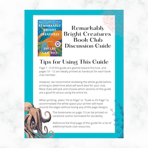 Remarkably Bright Creatures Book Club Guide - Etsy