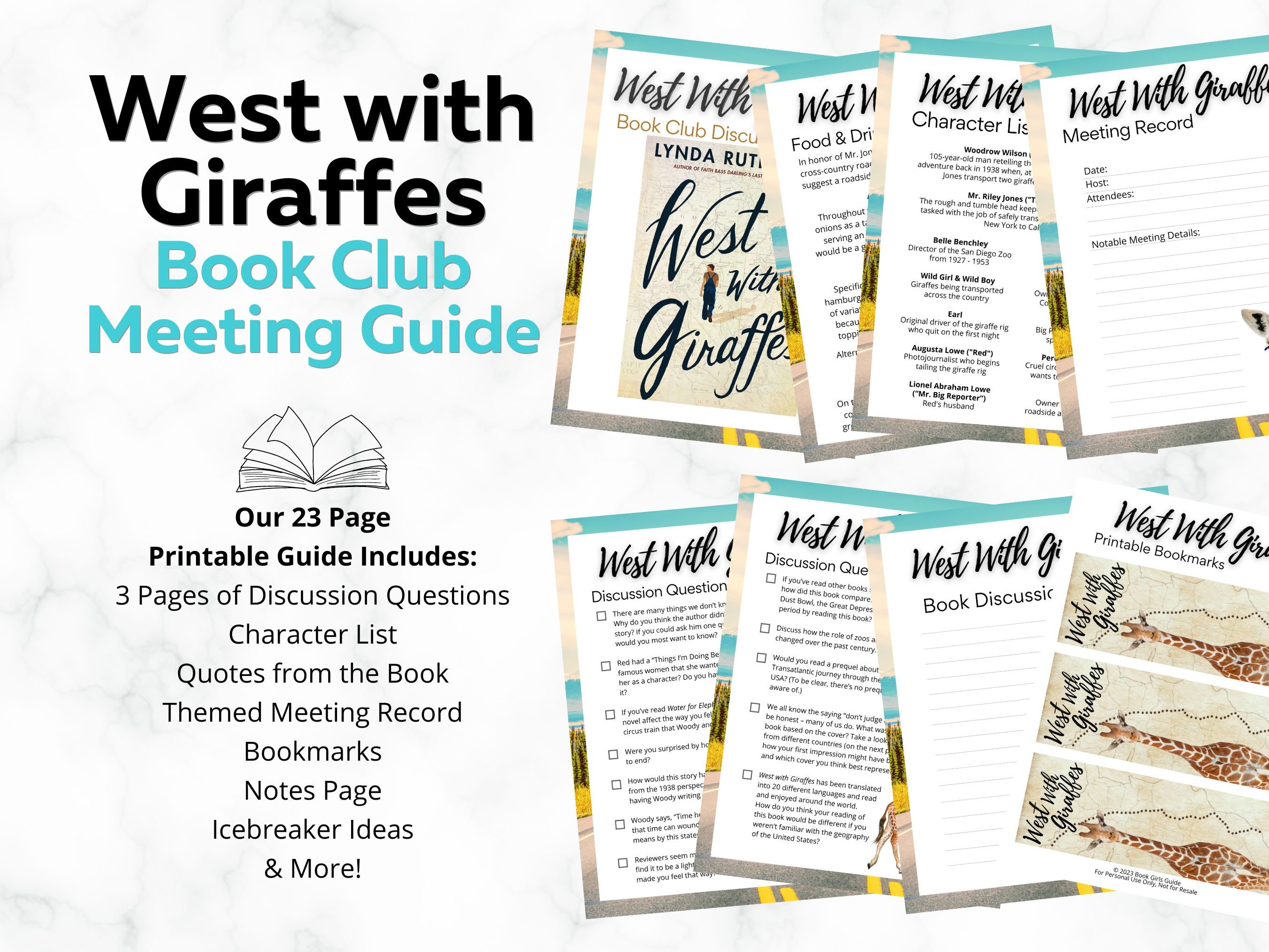 West With Giraffes Book Club Guide - Etsy
