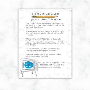 Lessons in Chemistry Book Club Guide - Etsy