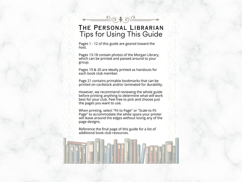 The Personal Librarian Book Club Guide - Etsy