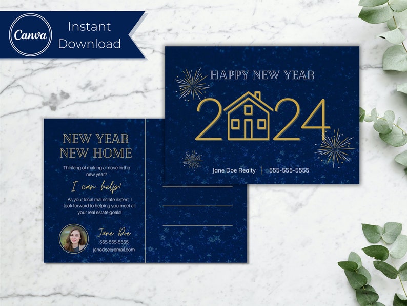 New Year Real Estate Postcard Realtor Holiday Card Real Estate ... New Year Real Estate Postcard Realtor Holiday Card Real Estate ...