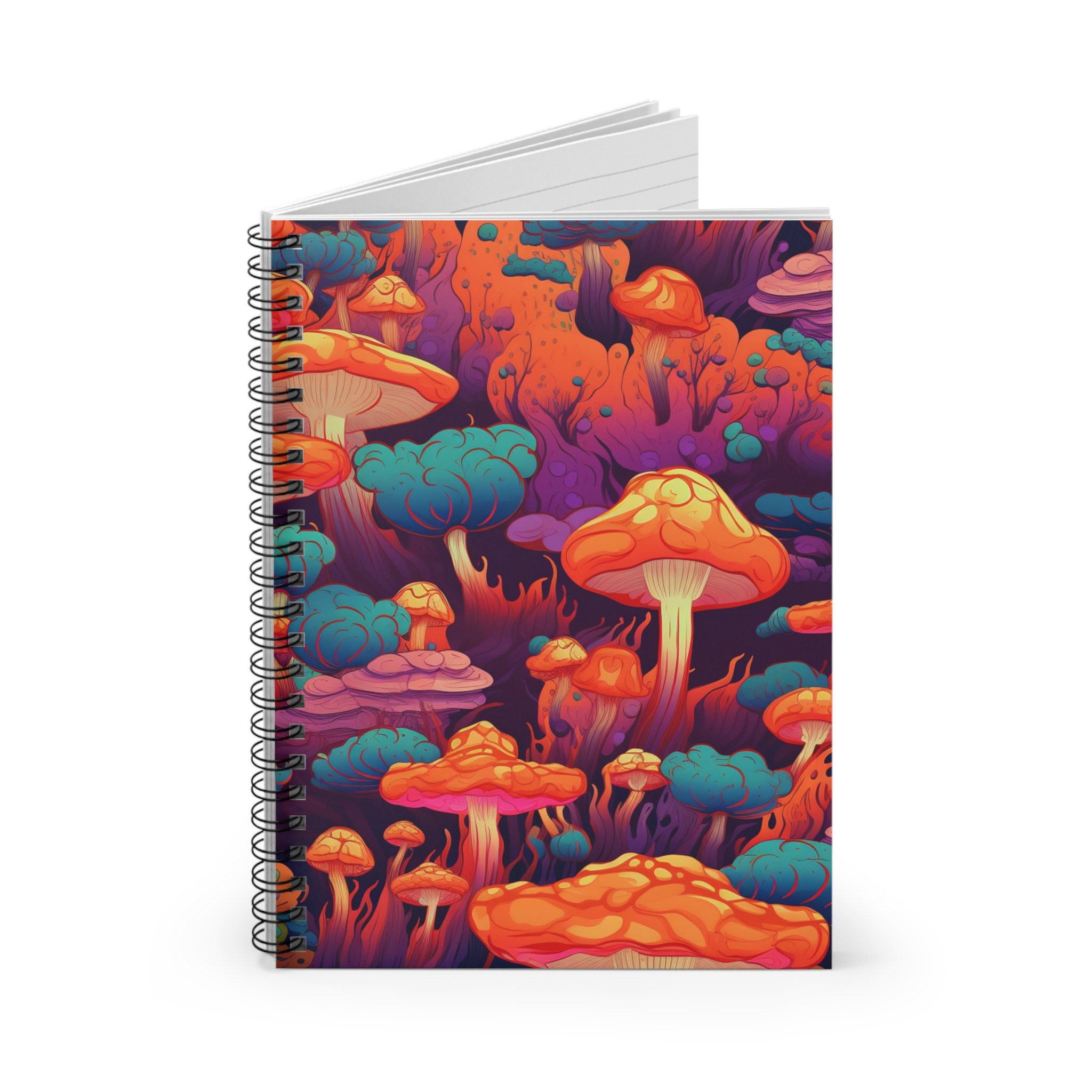 Mystical Musings: Trippy Mushroom Spiral Notebook for Mindful - Etsy